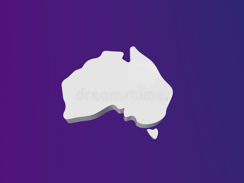 Australia Map Logo 3D Rendering Illustration Low Poly 3d Render ...