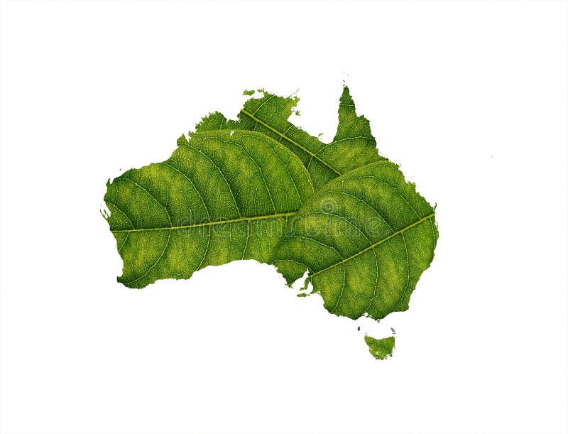 Australia Map Made of Green Leaves, Concept Ecology Map Green Leaf on ...