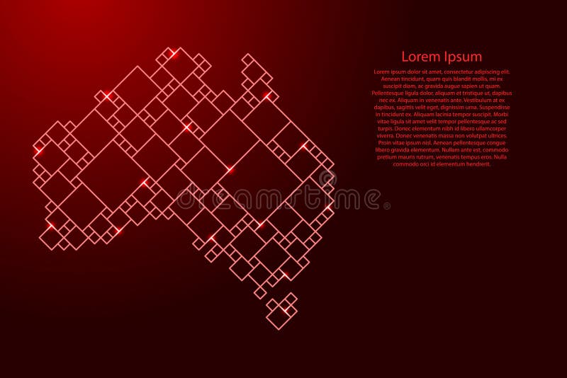 Australia Map from Red Pattern from a Grid of Squares of Different ...