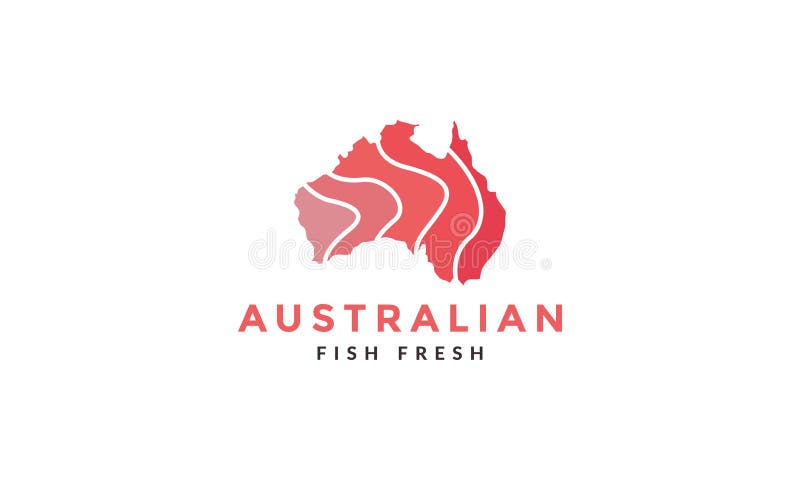Australia Map with Sushi Fish Logo Symbol Vector Icon Illustration ...