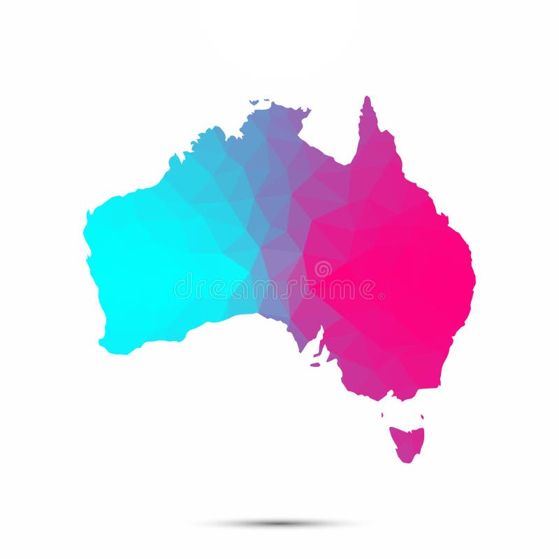 Australia Map Triangle Low Poly Geometric Polygonal Abstract Style ...