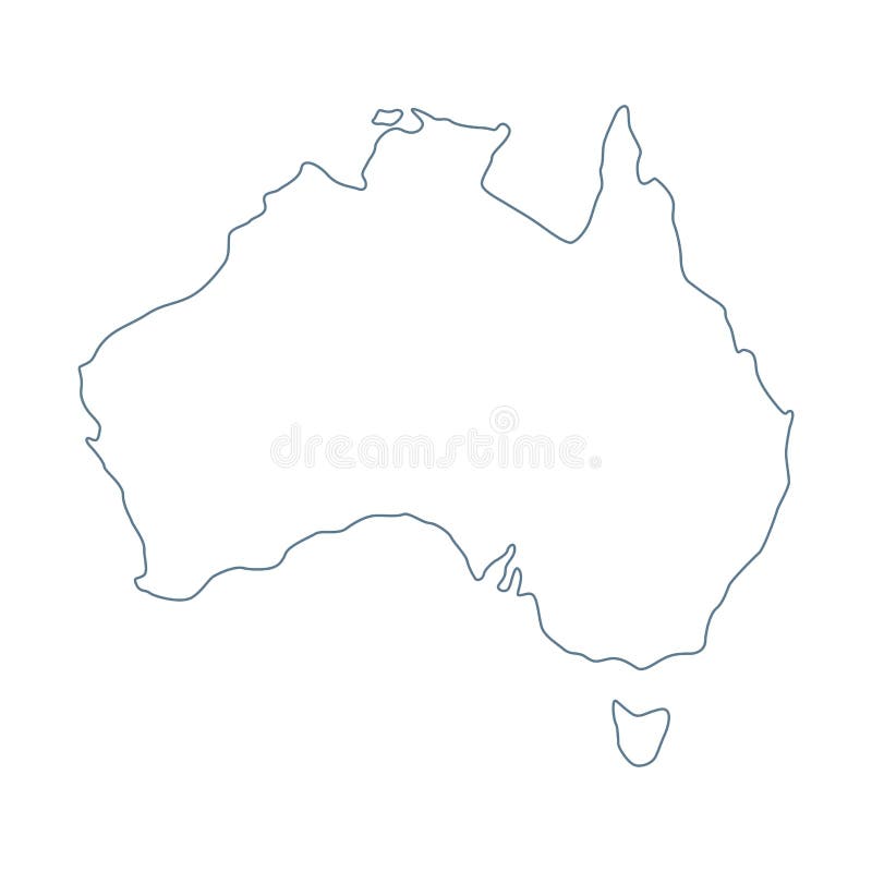 Australia Map - Vector Contour Illustration Stock Illustration ...