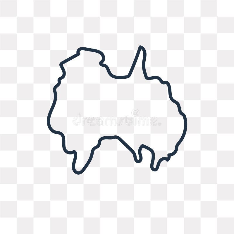 Australia Map Vector Icon Isolated on Transparent Background, Li Stock ...