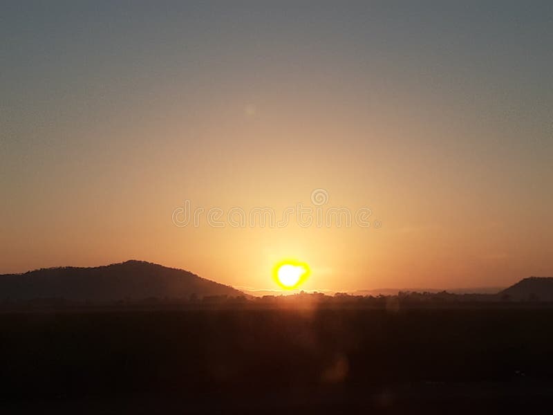 Sun Set Mareeba Australia Mountain Stock Photo - Image of field ...