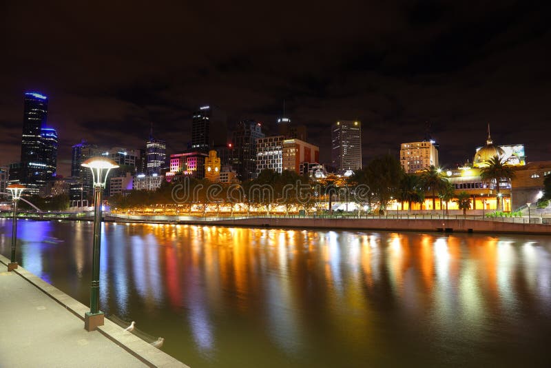 Australia Melbourne Night editorial stock image. Image of night - 42211764