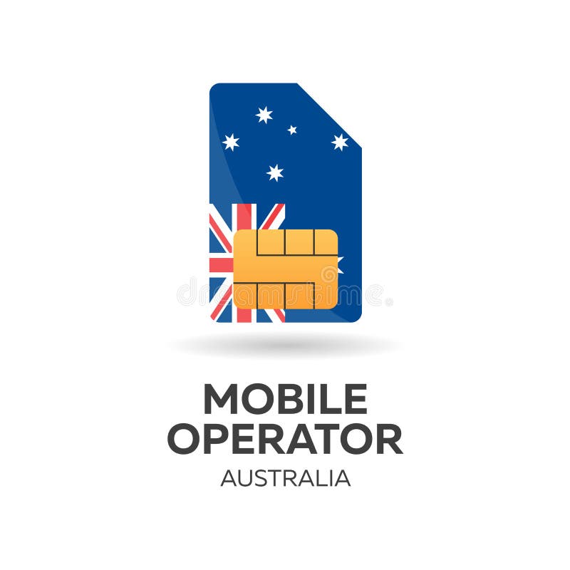 Australia Mobile Operator. SIM Card with Flag. Vector Illustration ...