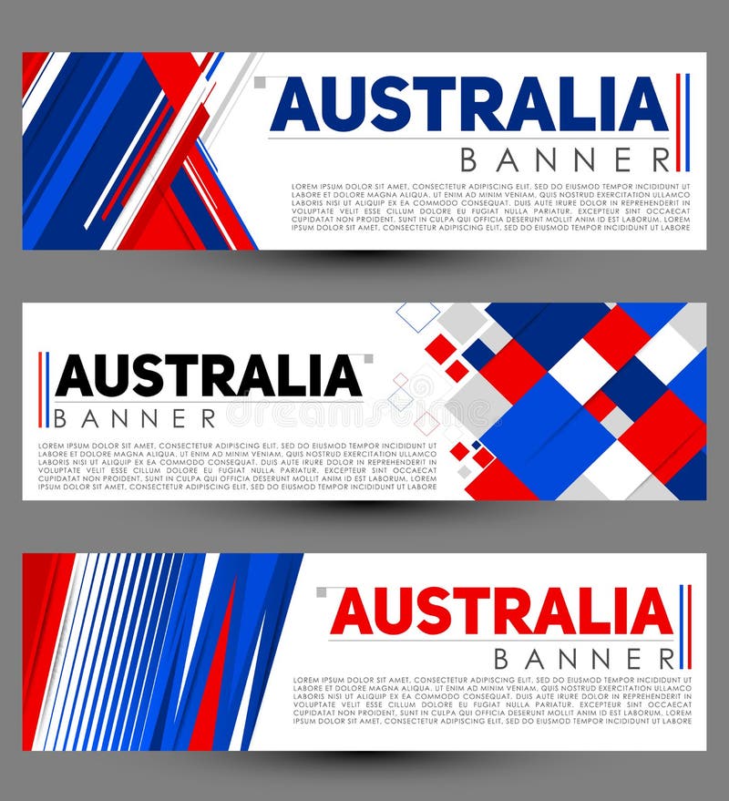 Australia Modern Banner Template Vector Set Design Stock Vector ...