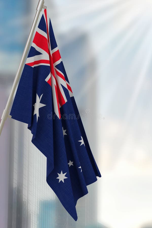 Australia National Flag. Render 3D Stock Illustration - Illustration of ...