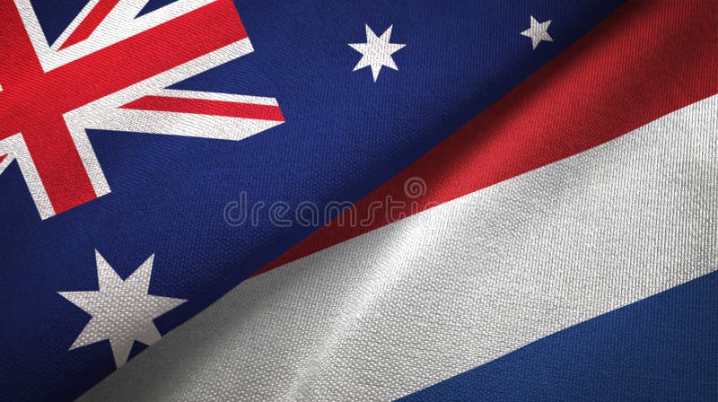 Australia and Netherlands Two Flags Textile Cloth, Fabric Texture Stock ...