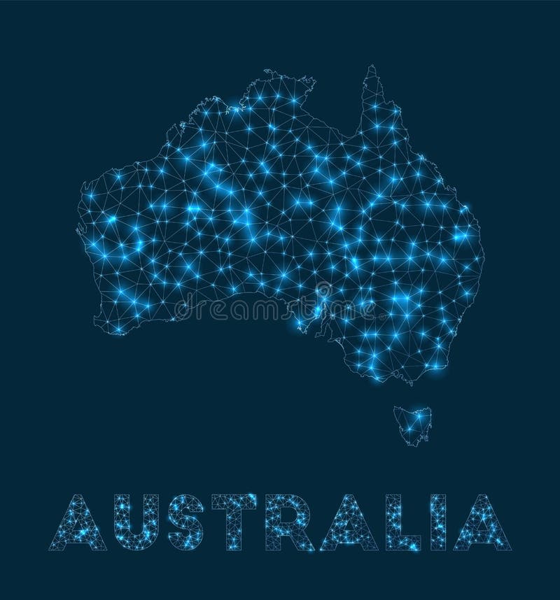 Australia Map Network Image Logo Stock Vector - Illustration of dotted ...