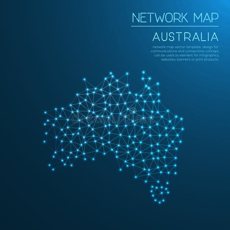 Australia network map. stock vector. Illustration of infographics ...
