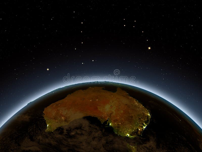 Australia at night stock illustration. Illustration of realistic - 91154988