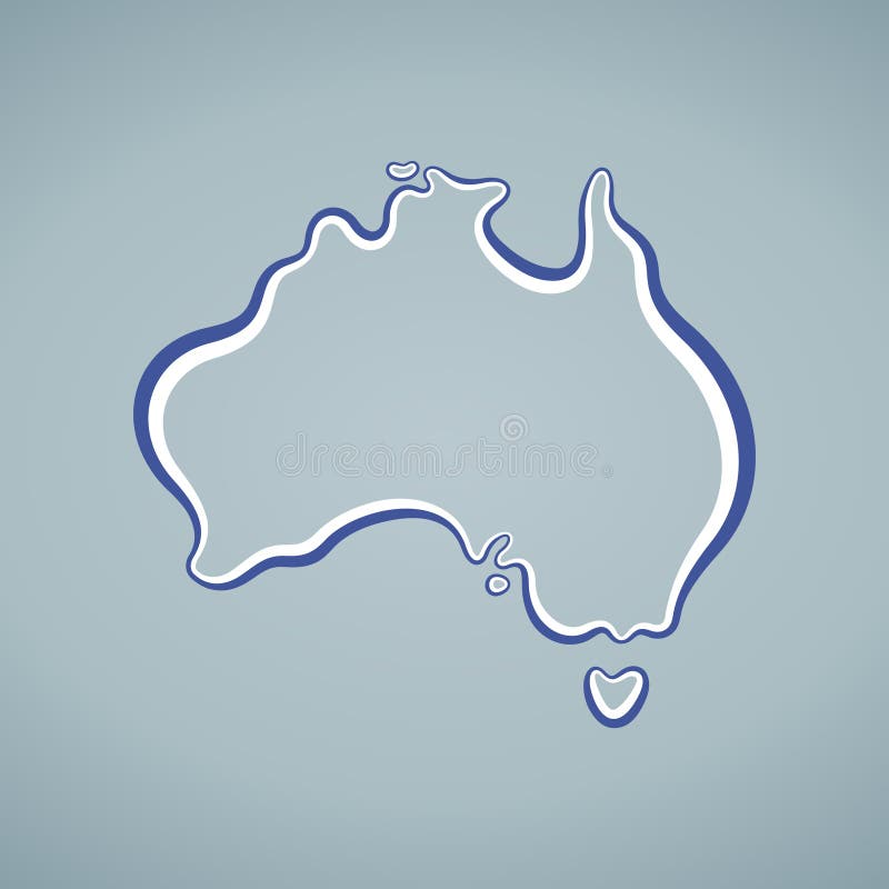 Australia - Outline Map stock vector. Illustration of contour - 285423250