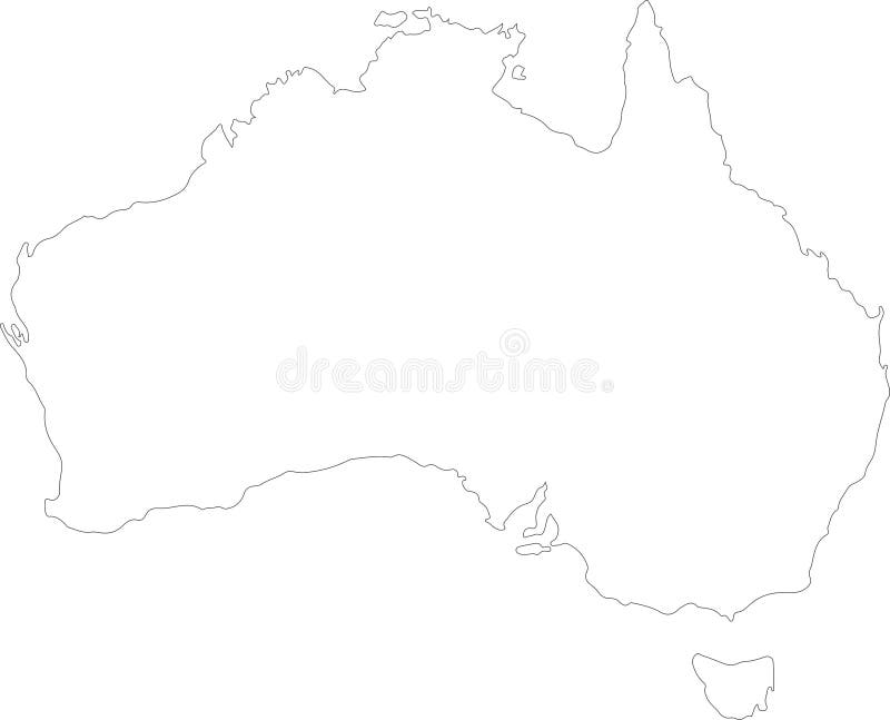 Australia outline map stock vector. Illustration of shape - 317467732