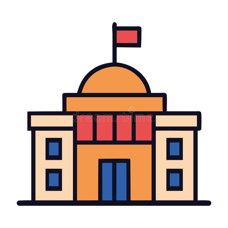 Australia Parliament Building Stock Illustration - Illustration of flag ...