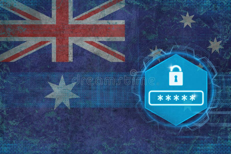 Australia Password Protection. Net Security Concept. Stock Illustration ...
