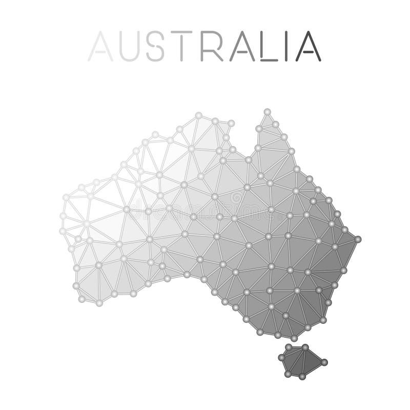 Australia network map. stock vector. Illustration of community - 107267522