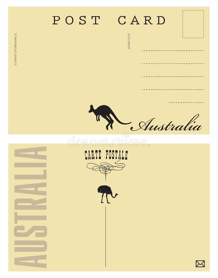 Postal Card Isolated On White Background. Vector Illustration Stock ...