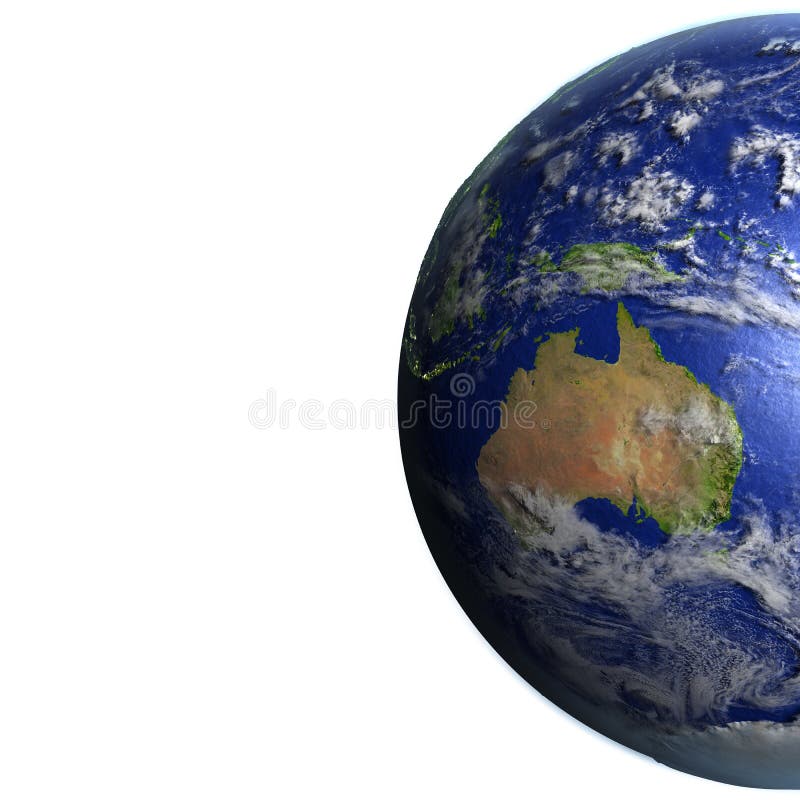 Australia on Realistic Model of Earth Stock Illustration - Illustration ...