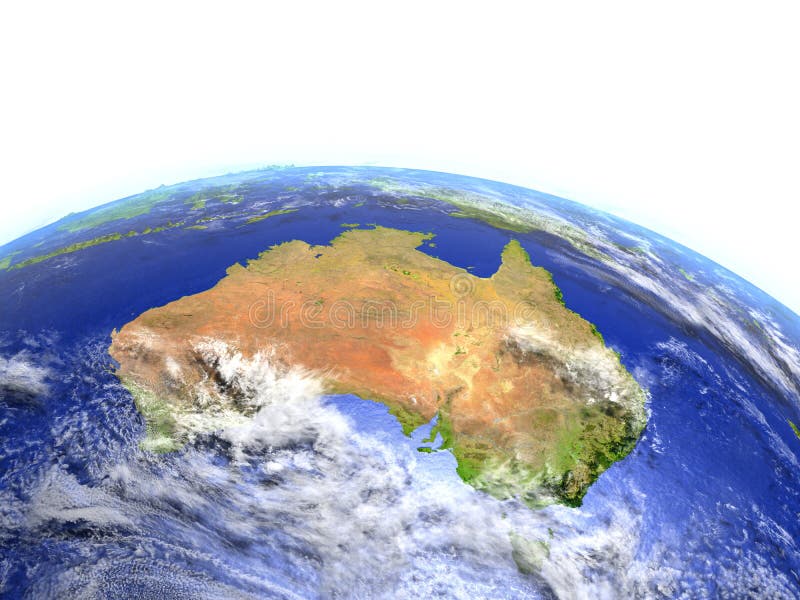 Australia on Realistic Model of Earth Stock Illustration - Illustration ...
