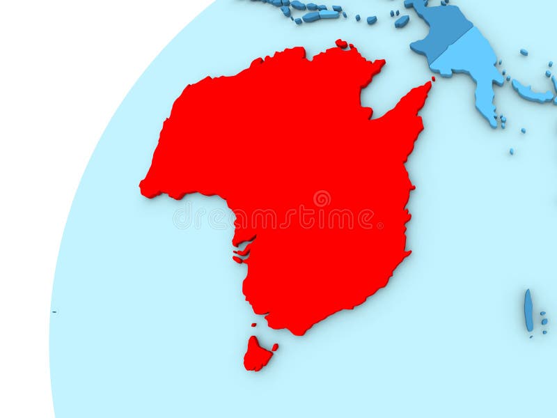 Australia in Red on Blue Globe Stock Illustration - Illustration of ...