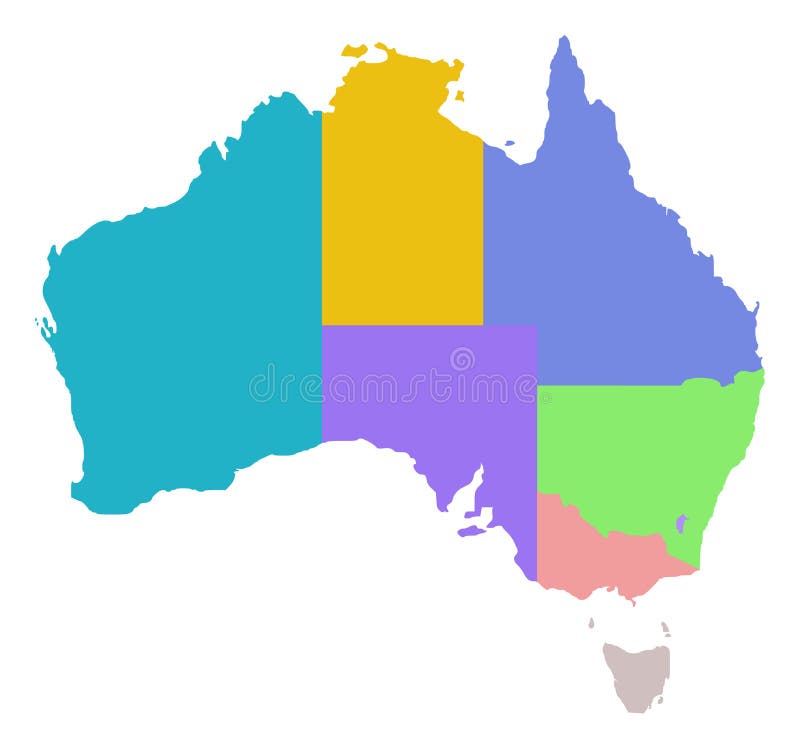 Australia Region Map Raster Illustration Stock Illustration ...