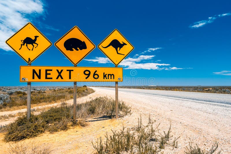 Australia road signs stock image. Image of orange, plain - 137911177