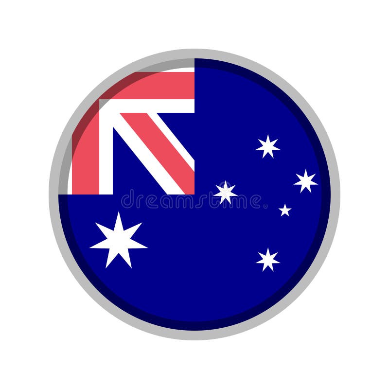 Australia, Round Shape of Australian Flag Stock Vector - Illustration ...
