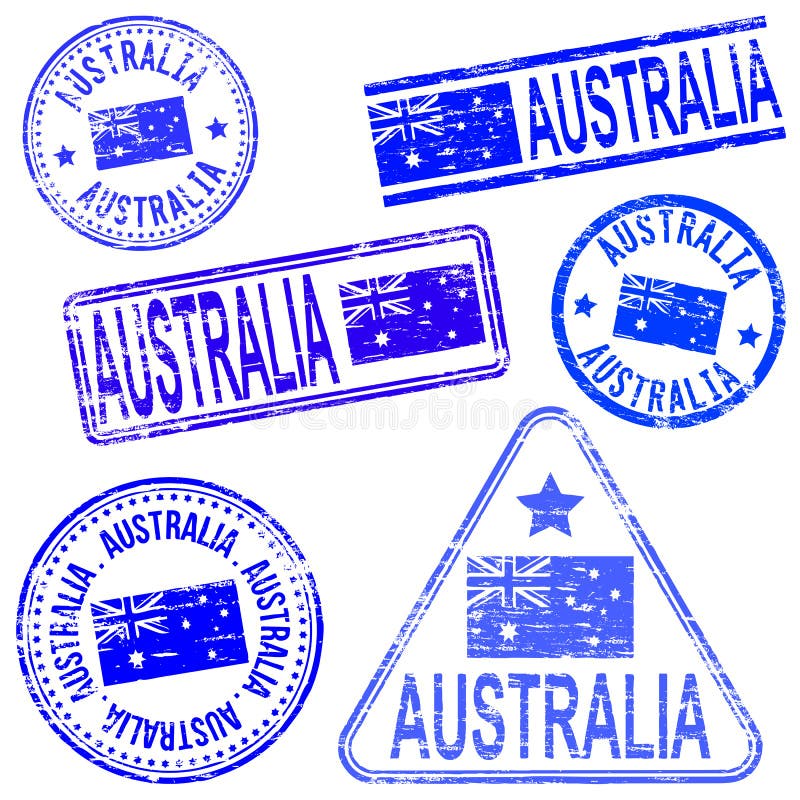 Australia Rubber Stamps stock vector. Illustration of imprint - 41235548