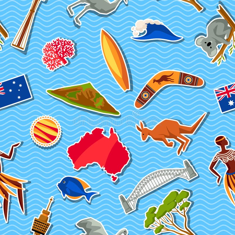 Australia Background Design. Australian Traditional Symbols and Objects ...