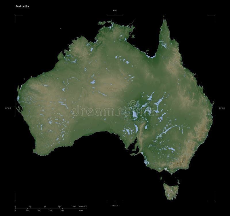 Australia Shape on Black. Pale Stock Illustration - Illustration of ...