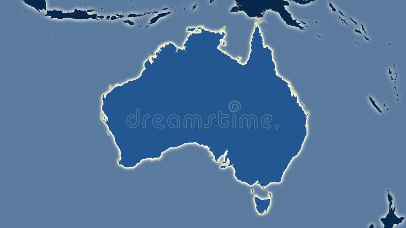 Australia Area. Physical Map Stock Illustration - Illustration of ...