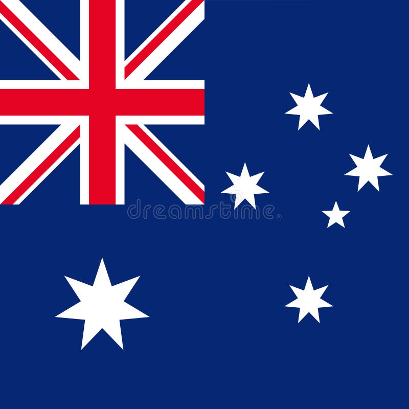 Australia - square flag stock illustration. Illustration of banner ...