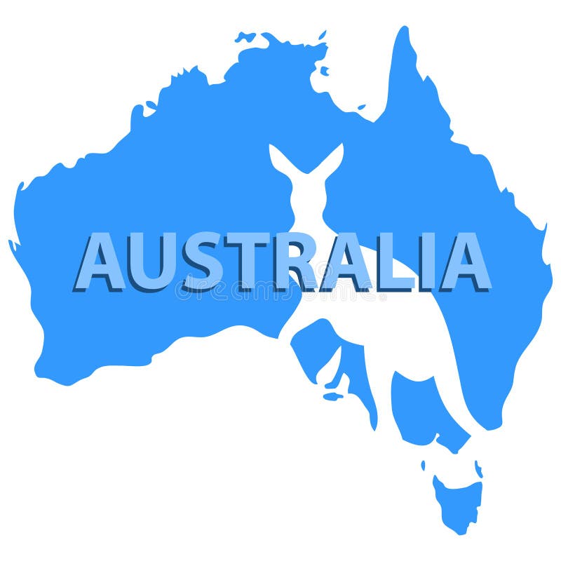 Australia State Map. Realistic Isolated Map of Australia Stock ...