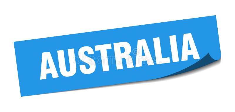 Australia Sticker. Australia Square Peeler Sign Stock Vector ...