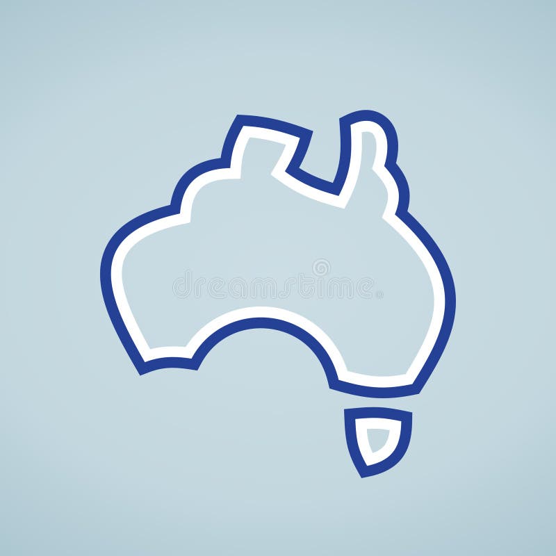 Australia - Stylized Outline Map in Colors of the Flag Stock Vector ...