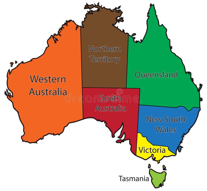 Australia Territories Colour Stock Illustration - Illustration of ...