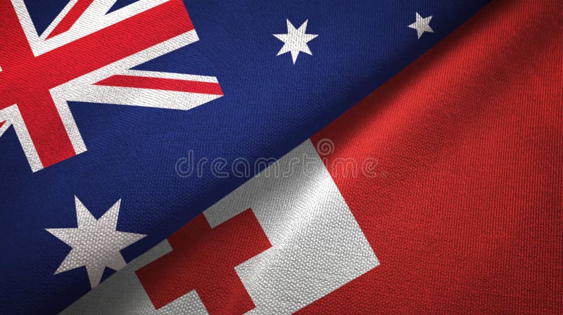 Australia Vs Tonga, Tongan Smoky Mystic Flags Placed Side by Side ...