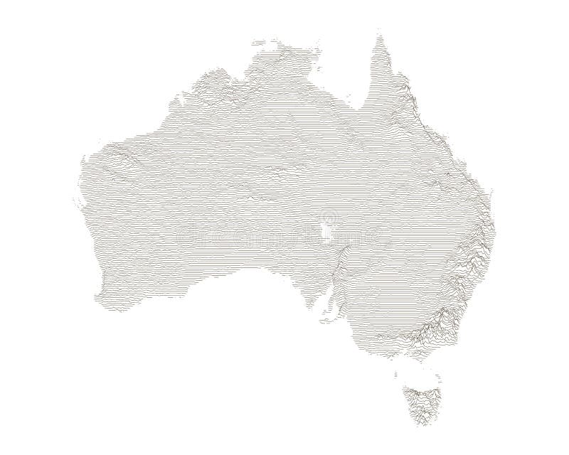 Australia Topography Map Contour Vector Isolated on White Background ...