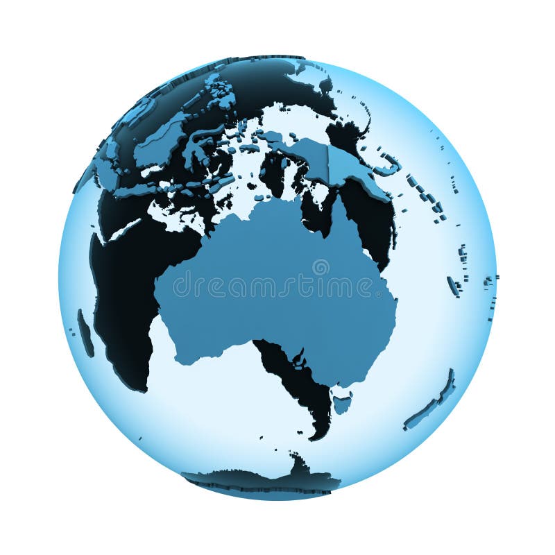 Australia on Translucent Earth Stock Illustration - Illustration of ...