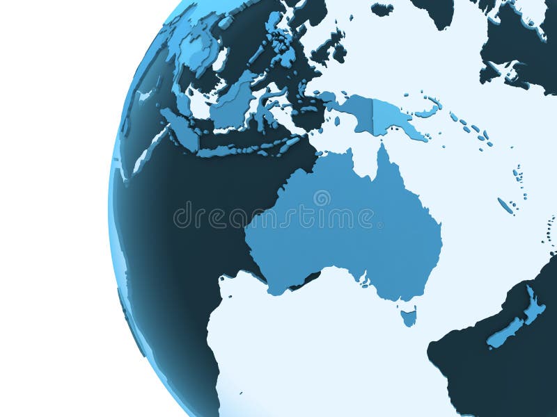Australia On Translucent Earth Stock Illustration - Illustration of ...