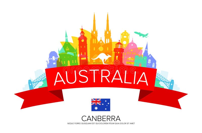 Australia Travel Landmarks. Stock Vector - Illustration of dome ...