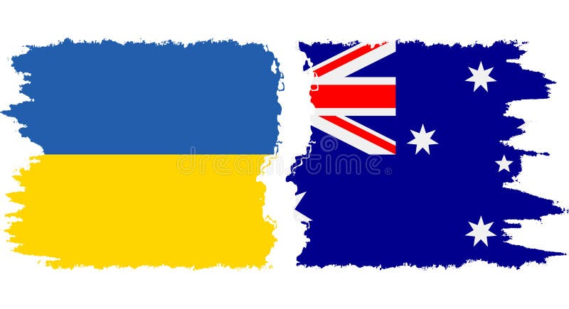 Australia and Ukraine Grunge Flags Connection Vector Stock Vector ...