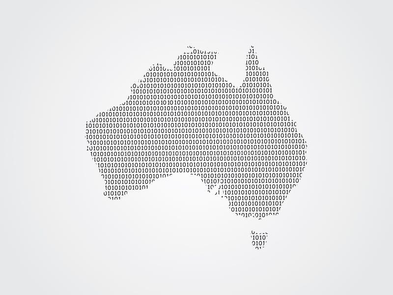 Australia Vector Map Illustration Using Binary Codes on White ...