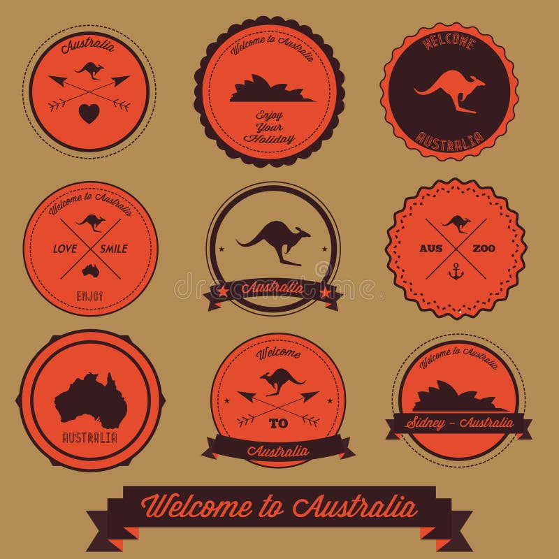 Australia Vintage Label Design Editorial Stock Photo - Illustration of ...
