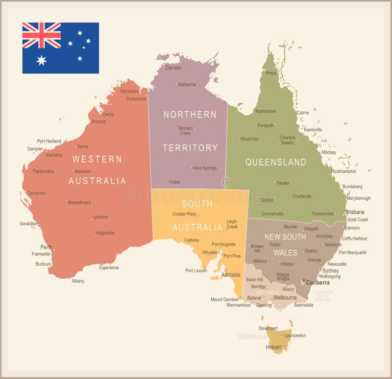 Map of Australia - Highly Detailed Vector Illustration Stock ...