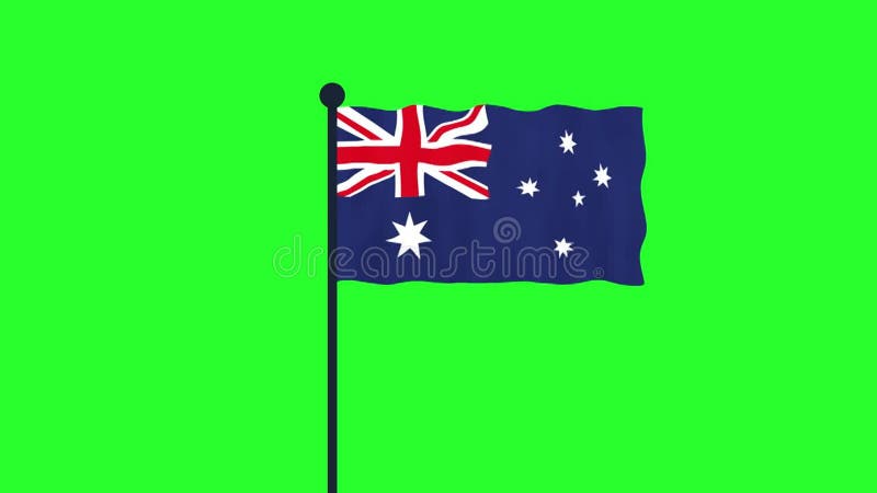 Australia Waving Flag Animation Green Screen and White Background Stock ...