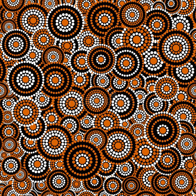 Australian Aboriginal Seamless Vector Pattern With Dotted Circles ...