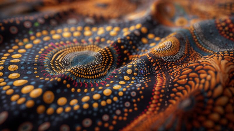 Australian Aboriginal Dot Art Painted on Cloth or Fabric Stock ...