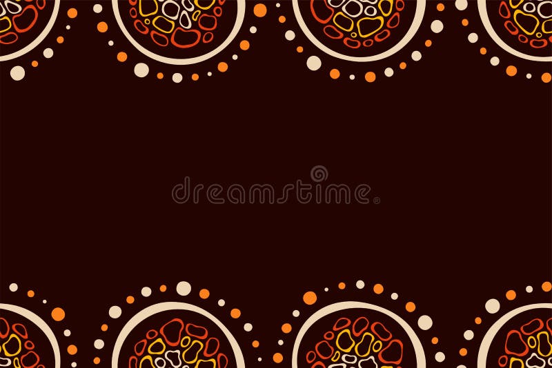 Australian Aboriginal Seamless Horizontal Border Pattern with Circles ...